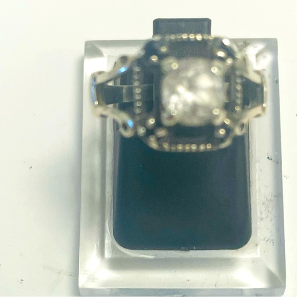 J. Lindeberg | Jewelry | Lind Sterling Silver Art Deco Ring White Topaz ...